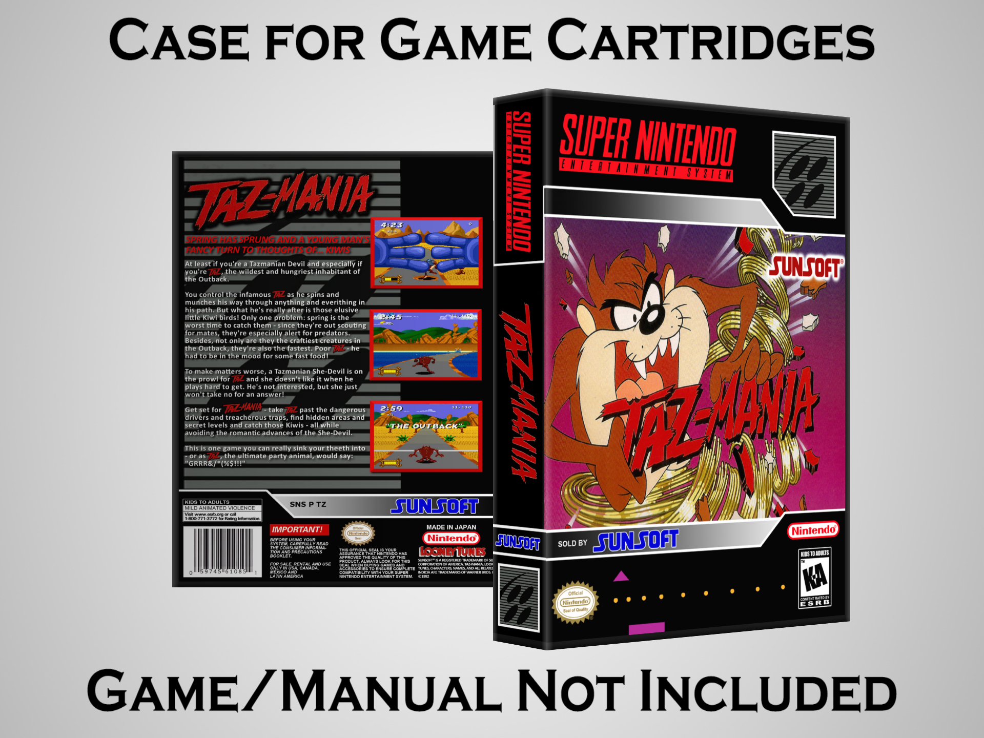[T-Z] Protective Display Case for Super Nintendo SNES Games - NO GAME ...