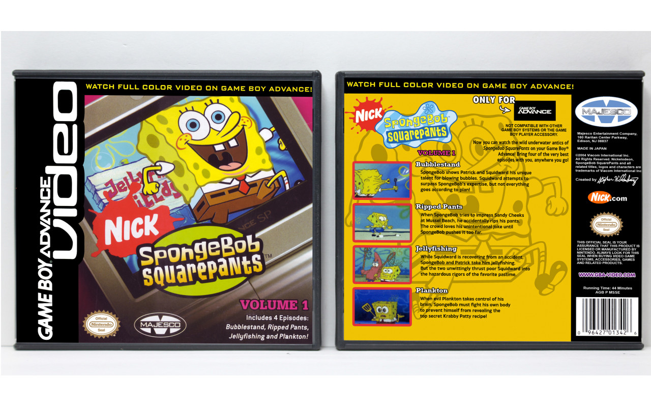 Gaming Relics - Game Boy Advance - GBA Video: Spongebob Squarepans Volume 1