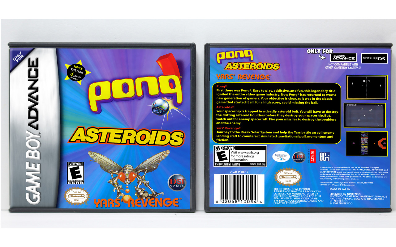 Gaming Relics - Game Boy Advance - Pong - Asteroids - Yar's Revenge