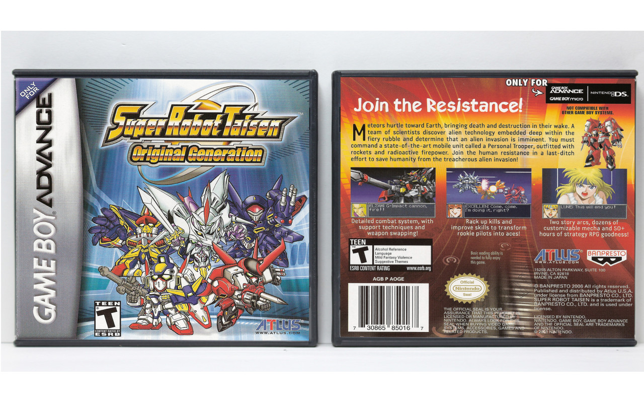 Gaming Relics - Game Boy Advance - Super Robot Taisen: Original Generation