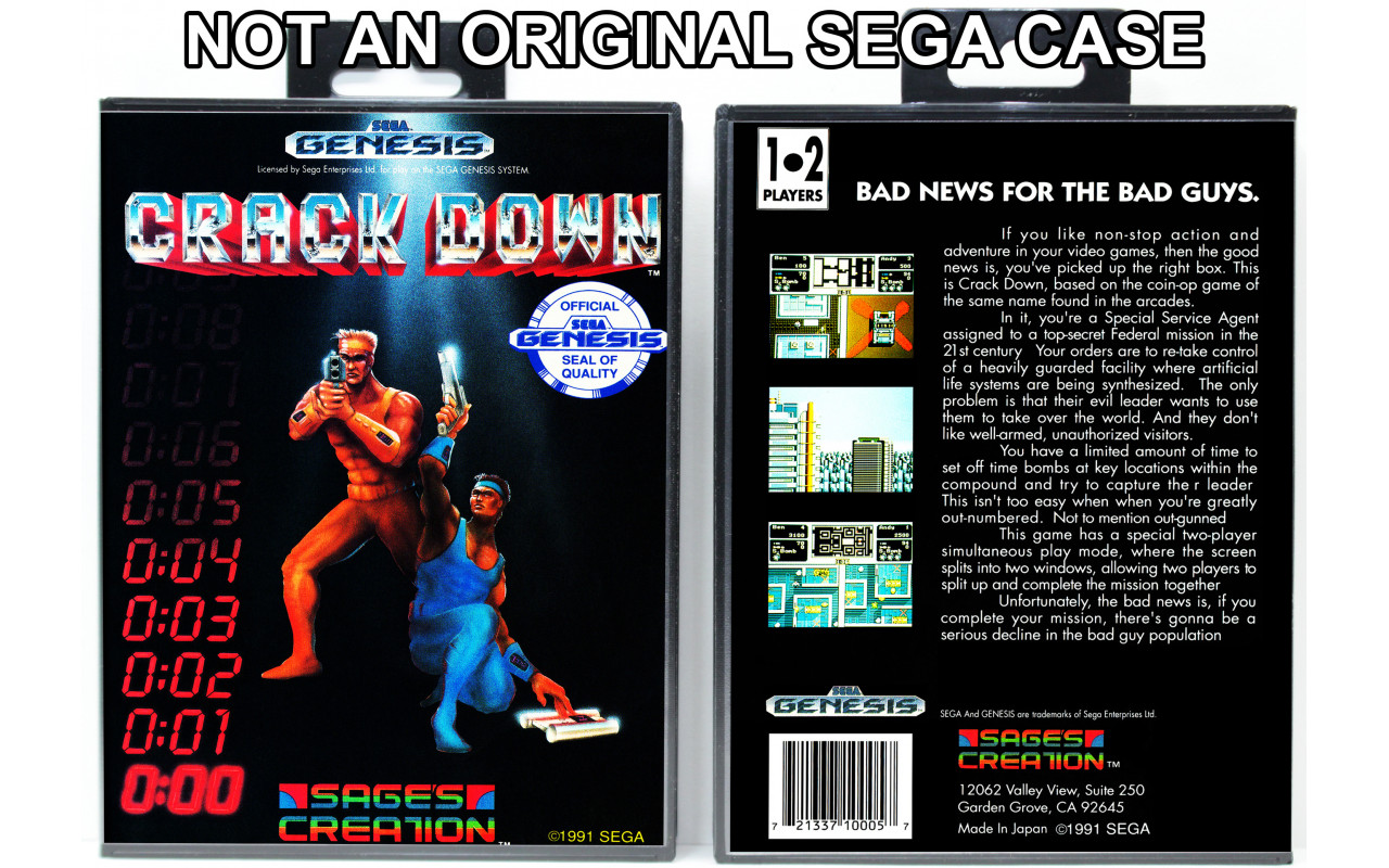 Gaming Relics - Sega Genesis - Crack Down