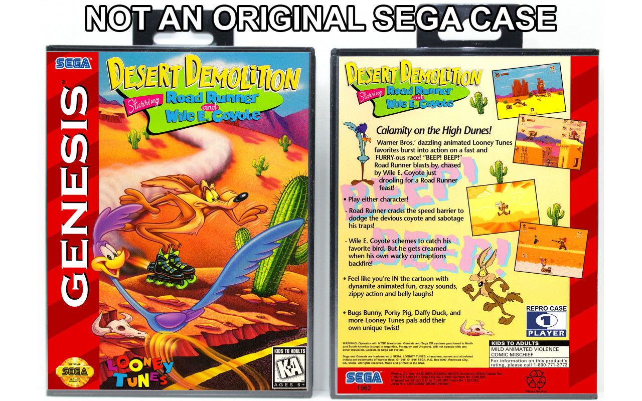 Gaming Relics - Sega Genesis - Desert Demolition Starring Road Runner ...