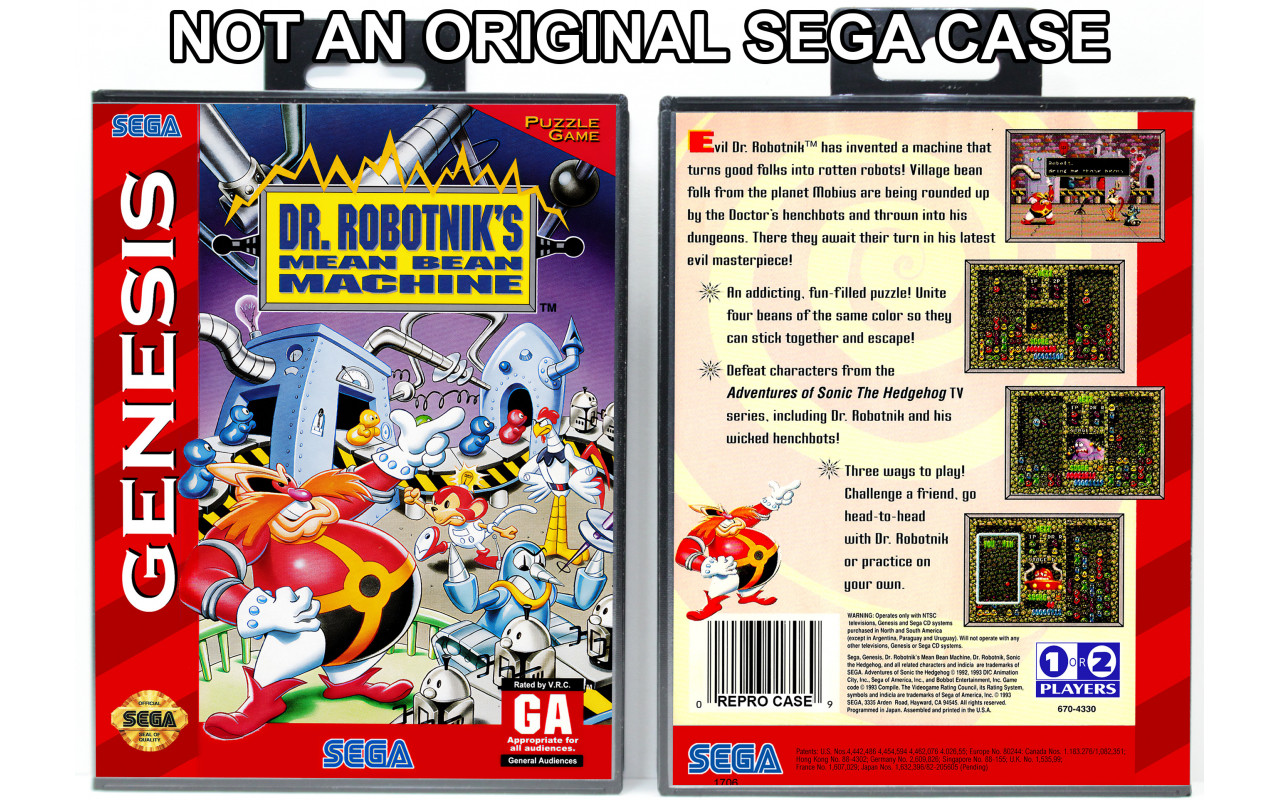 Gaming Relics - Sega - Sega Genesis - Dr. Robotnik's Mean Bean Machine
