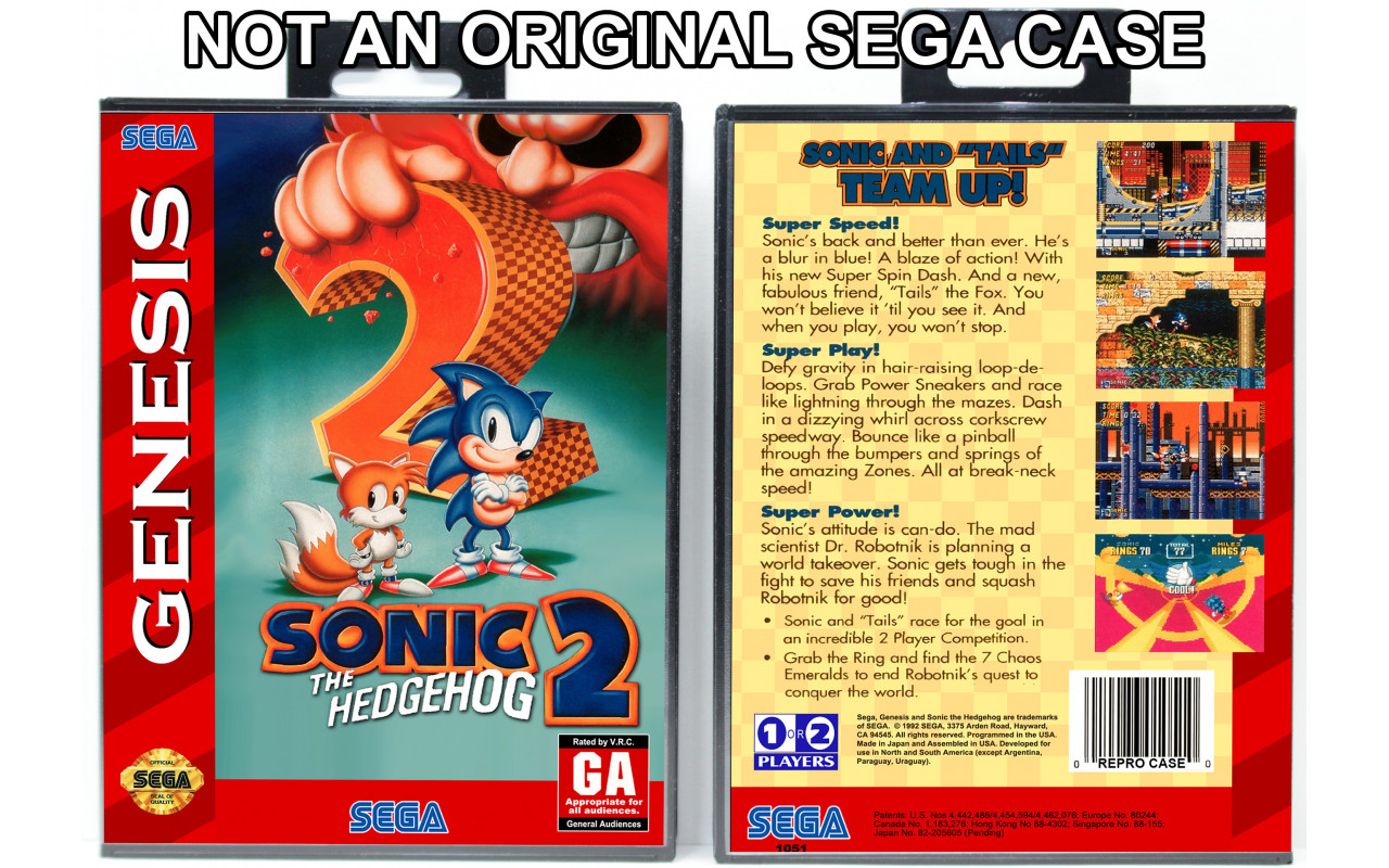 Gaming Relics - Sega - Sega Genesis - Sonic the Hedgehog 2 (Red Spine)
