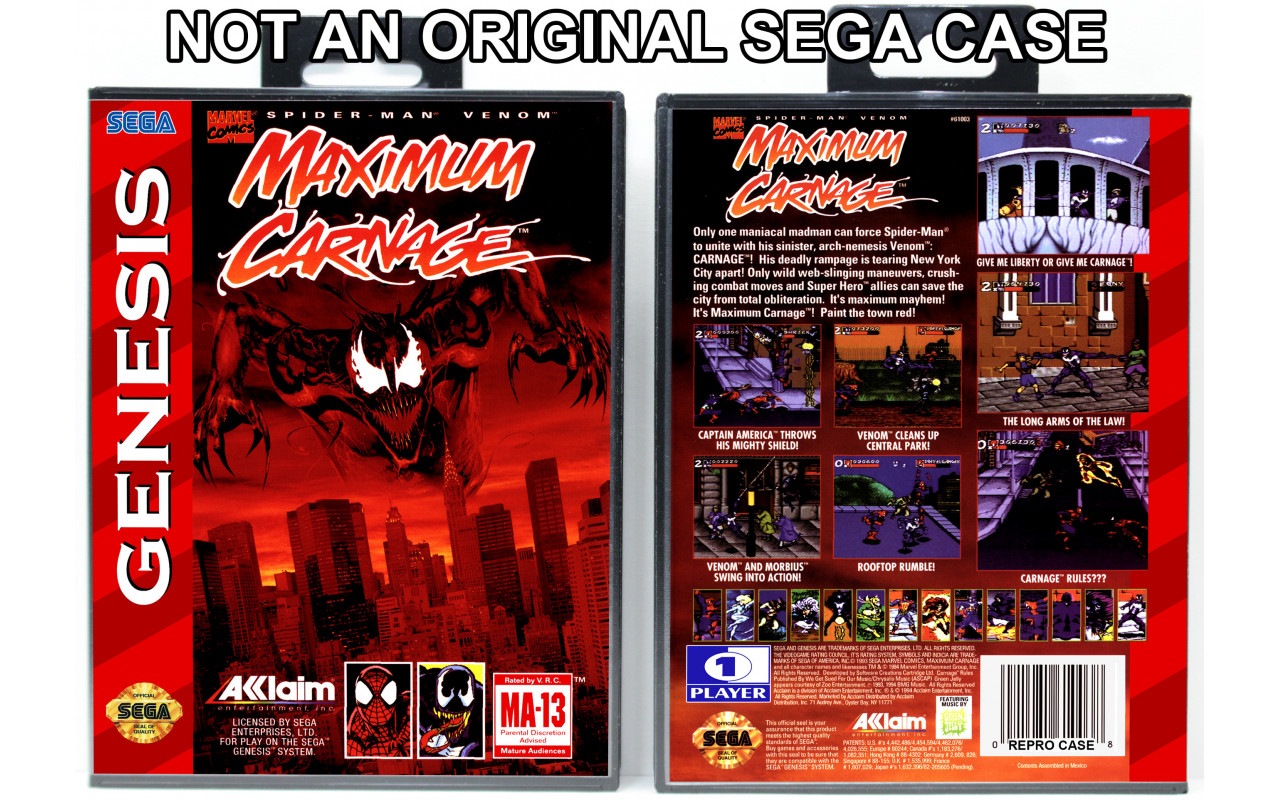 Gaming Relics - Sega Genesis - Spider-Man & Venom: Maximum Carnage