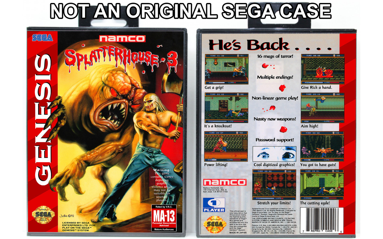 Gaming Relics - Sega - Sega Genesis - Splatterhouse 3