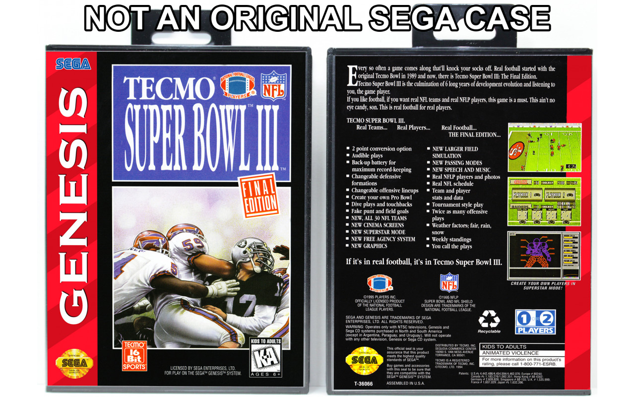 Gaming Relics - Sega Genesis - Tecmo Super Bowl III: Final Edition