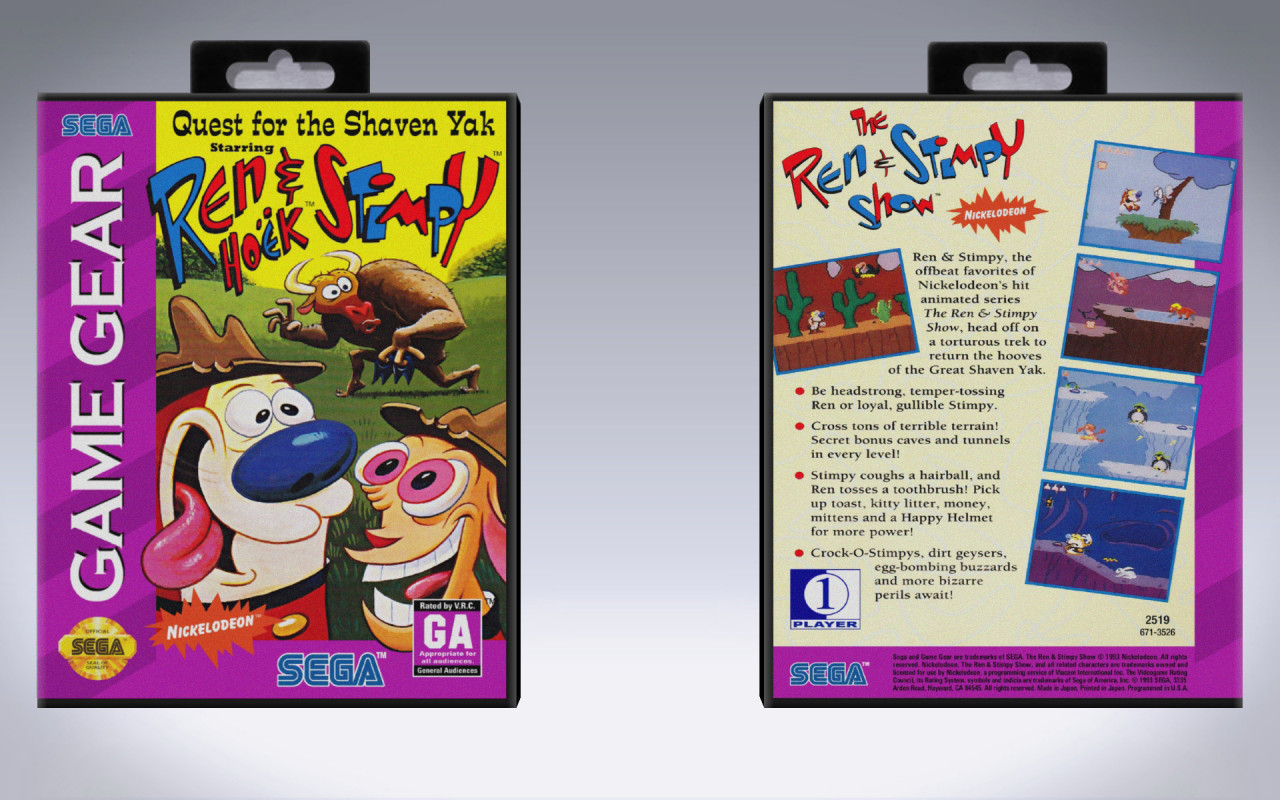 Gaming Relics - Sega - Game Gear - Ren and Stimpy: Quest for the Shaven Yak