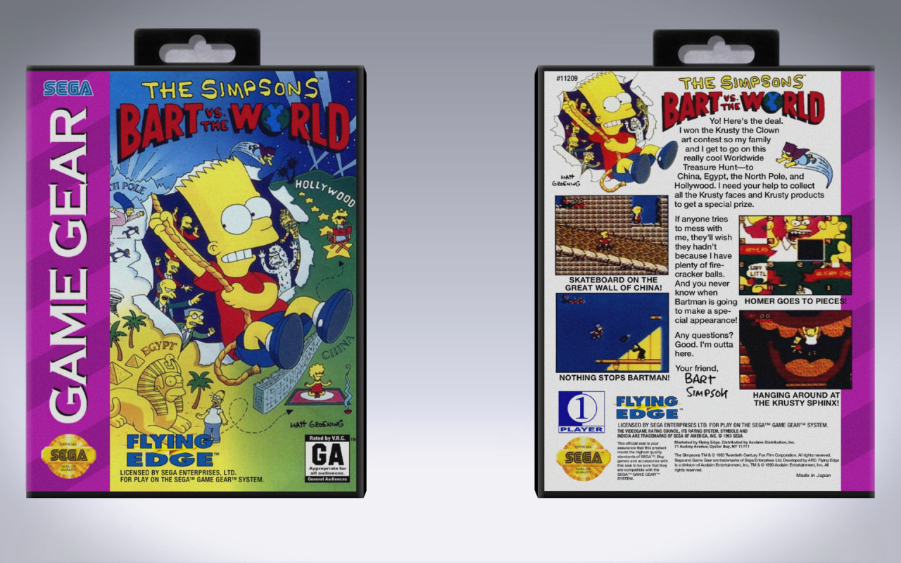 Gaming Relics - Sega - Game Gear - Simpsons, The: Bart vs the World