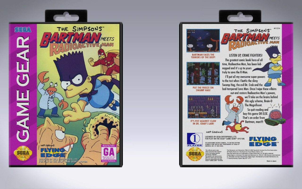 Gaming Relics - Game Gear - Simpsons, The: Bartman Meets Radioactive Man