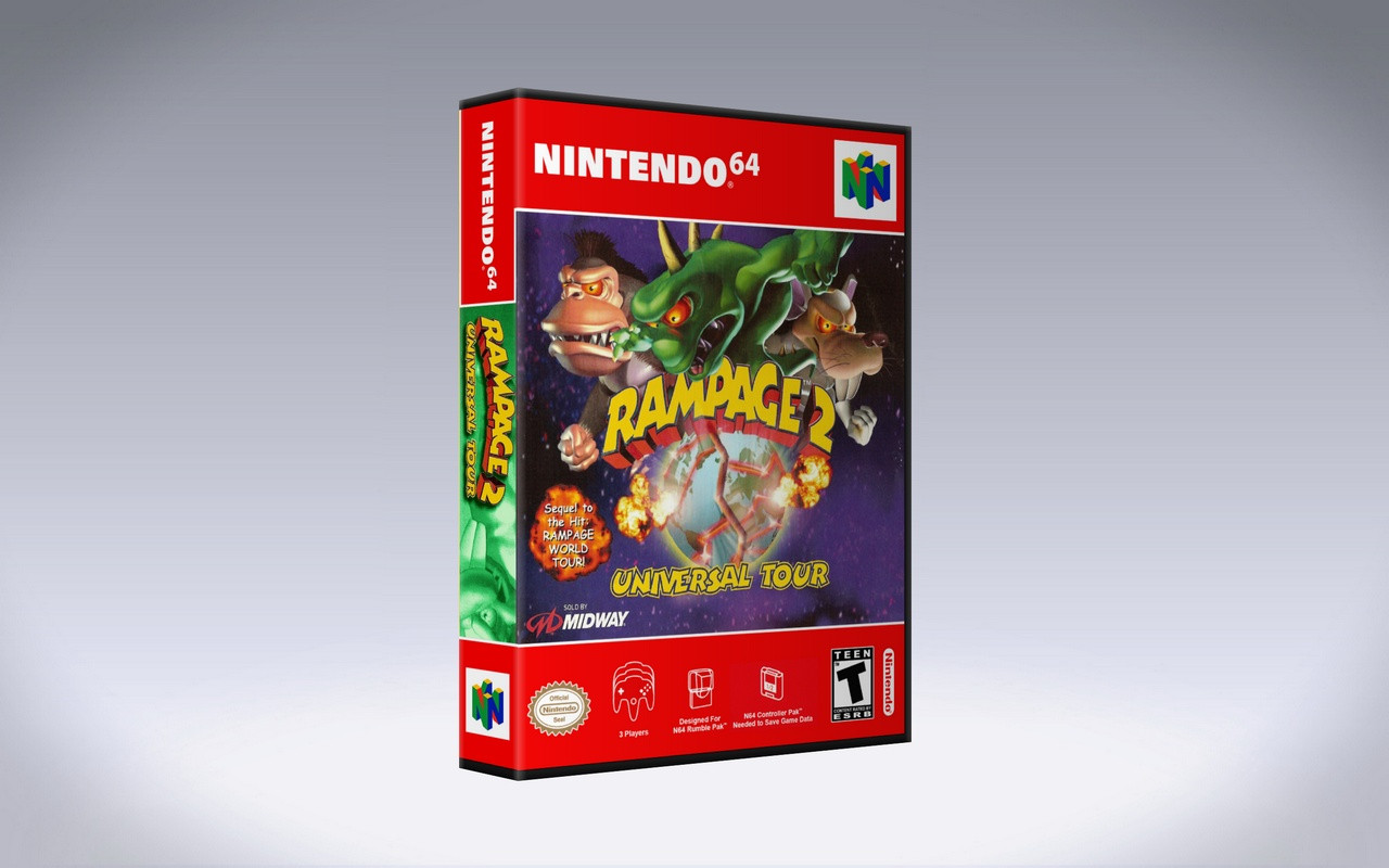 Gaming Relics - Nintendo 64 - Vertical Style - Rampage 2: Universal Tour