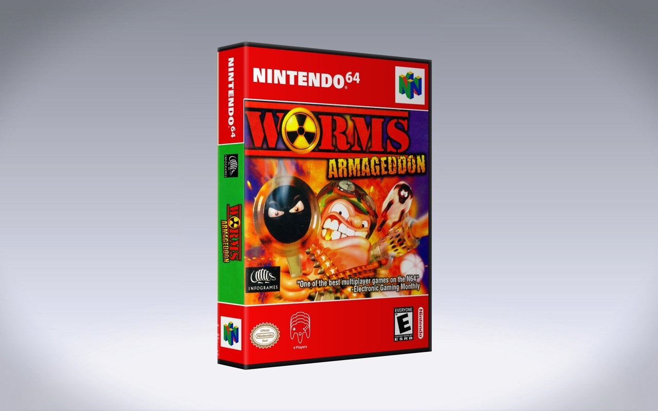 Gaming Relics - Nintendo 64 - Vertical Style - Worms Armageddon