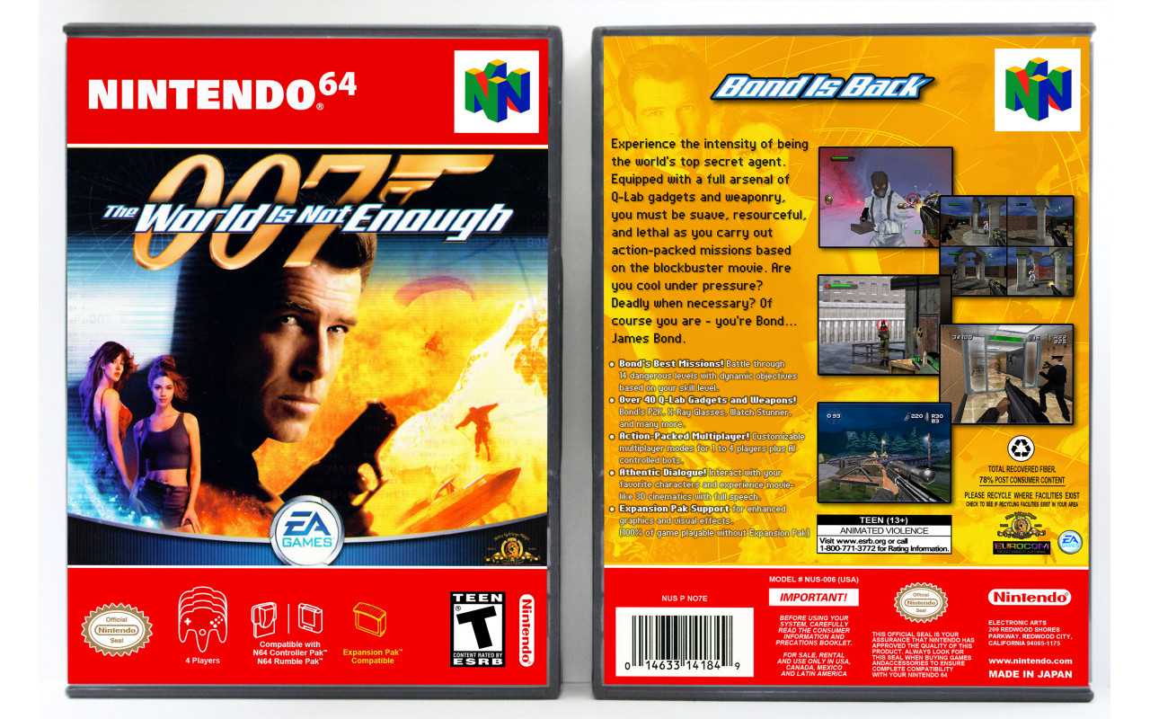 Gaming Relics - Nintendo 64 - Vertical Style - 007: The World is Not Enough