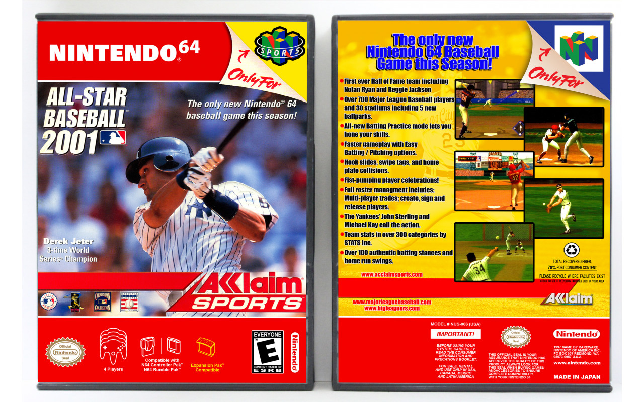 Gaming Relics - Nintendo 64 - Vertical Style - All-Star Baseball 2001