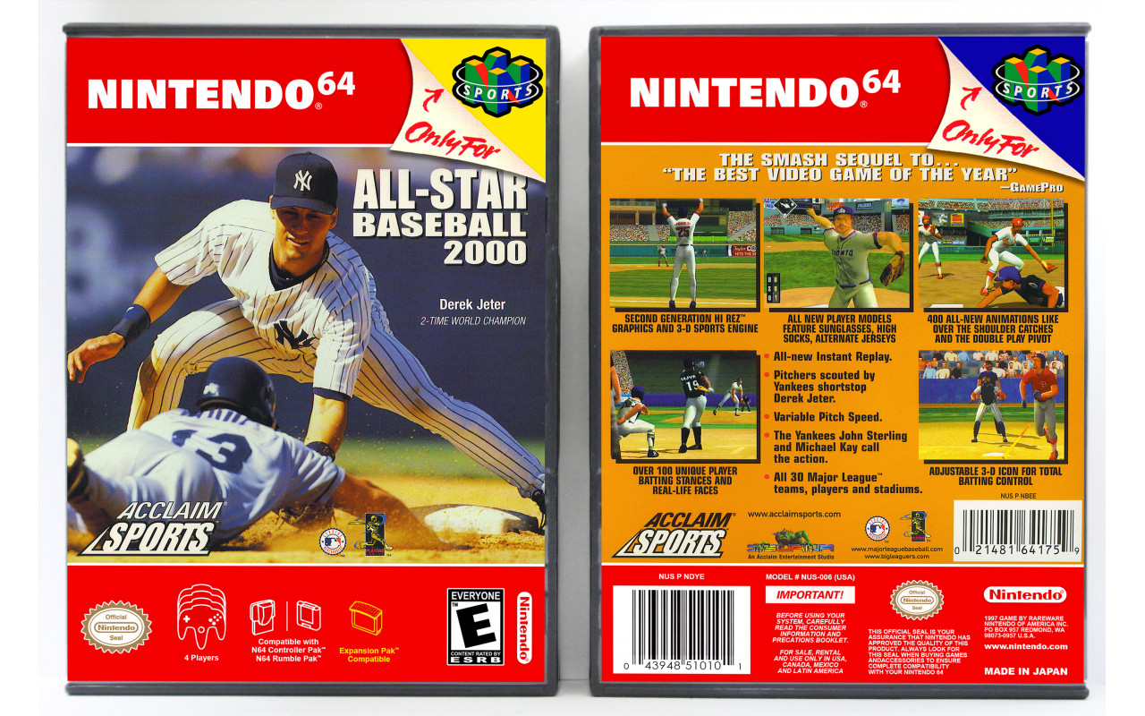 Gaming Relics - Nintendo 64 - Vertical Style - All-Star Baseball 2000