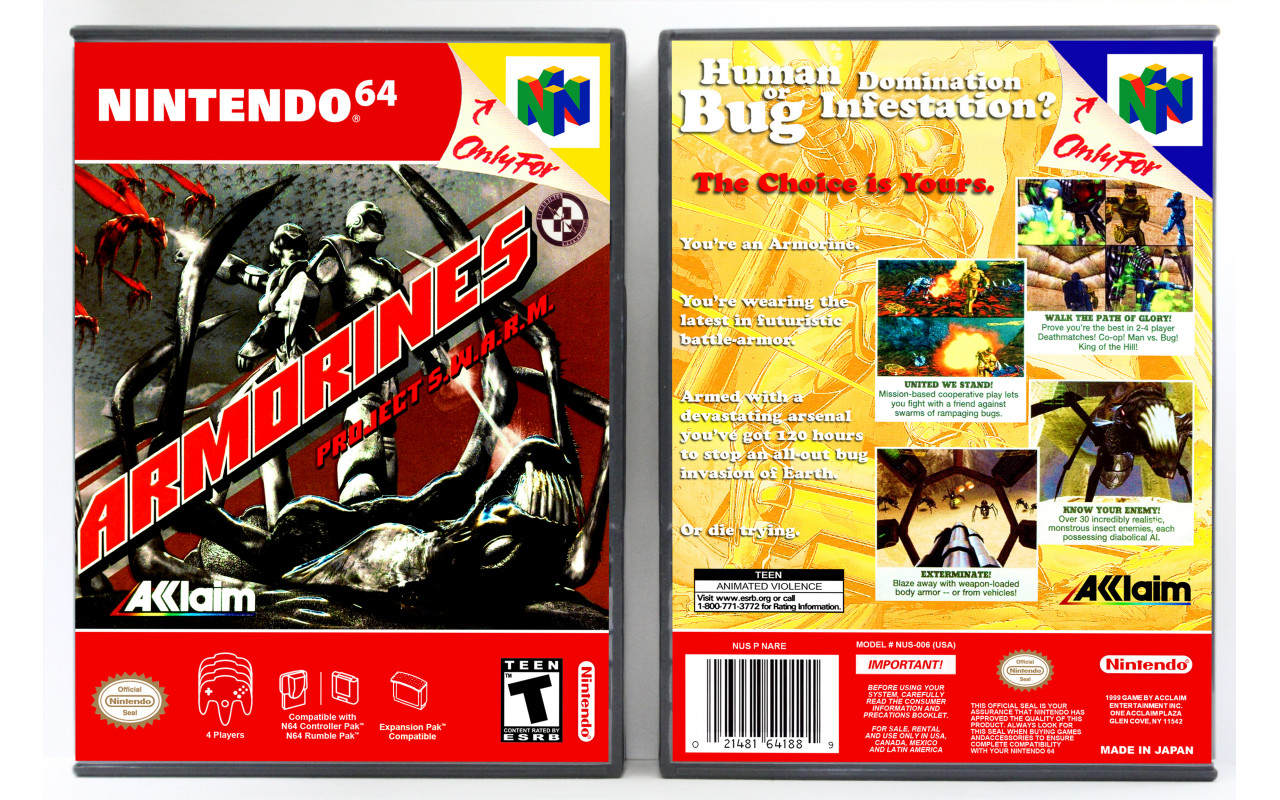 Gaming Relics - Nintendo 64 - Vertical Style - Armorines: Project SWARM