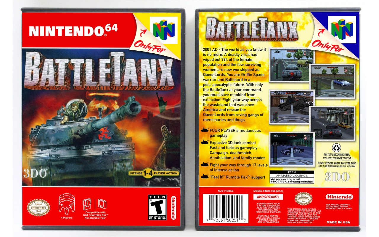 Gaming Relics - Nintendo 64 - Vertical Style - Battle Tanx