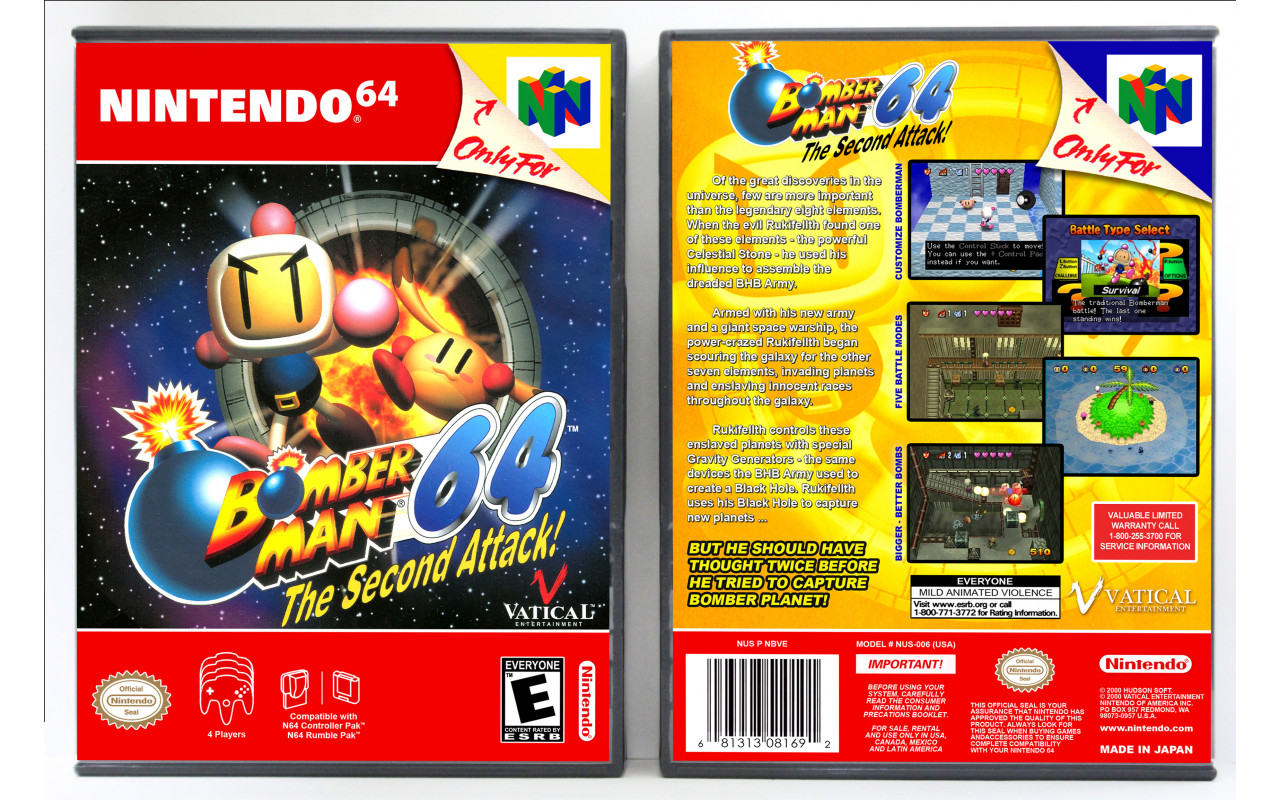 Gaming Relics - Nintendo 64 - Vertical Style - Bomberman 64: The Second ...