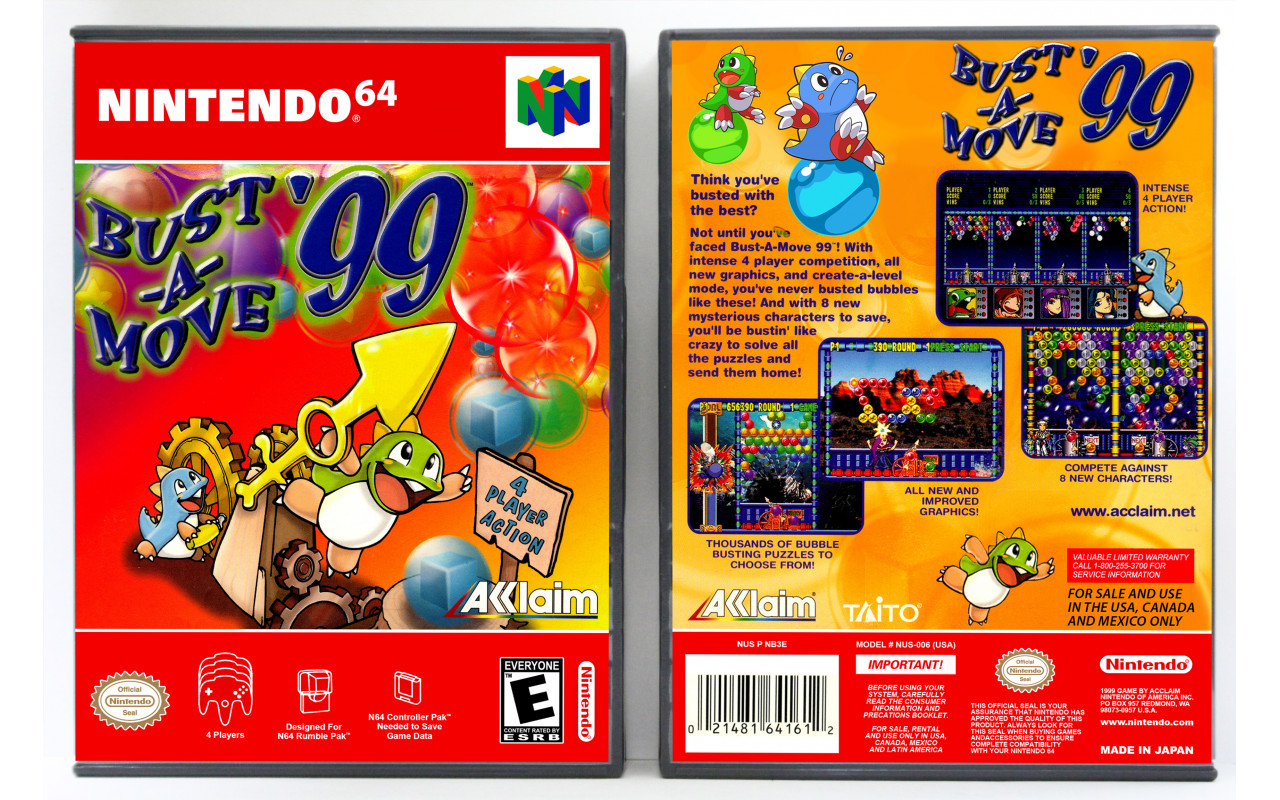 Gaming Relics - Nintendo 64 - Vertical Style - Bust-a-Move '99