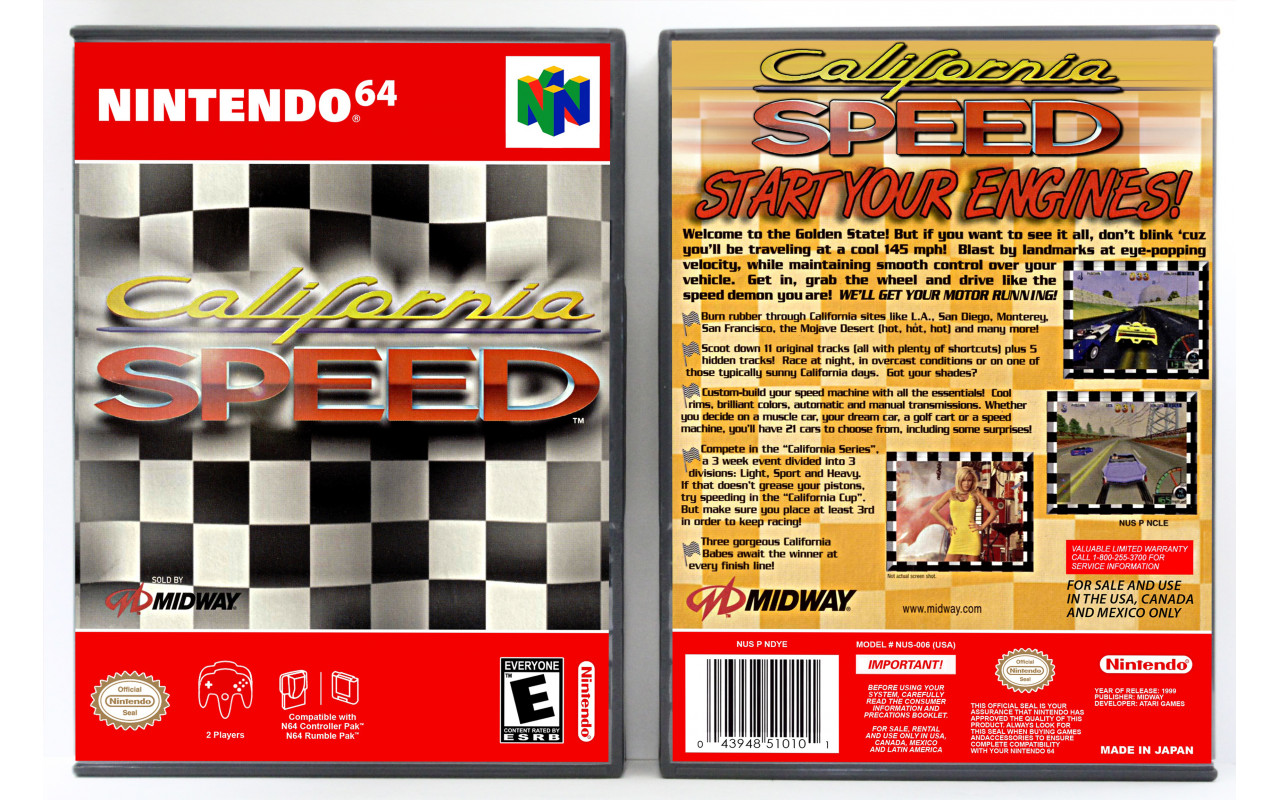 Gaming Relics - Nintendo 64 - Vertical Style - California Speed