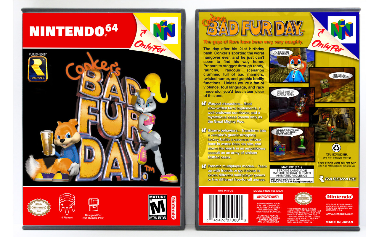 Gaming Relics - Nintendo 64 - Vertical Style - Conker's Bad Fur Day