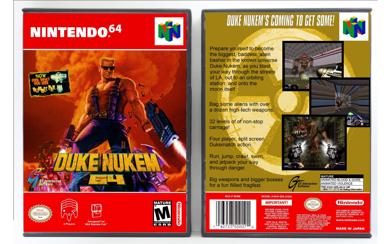 Gaming Relics - Nintendo 64 - Vertical Style - Duke Nukem 64