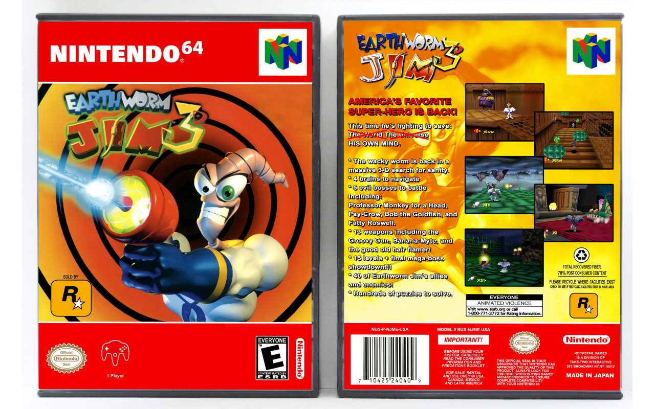 Gaming Relics - Nintendo 64 - Earthworm Jim 3D