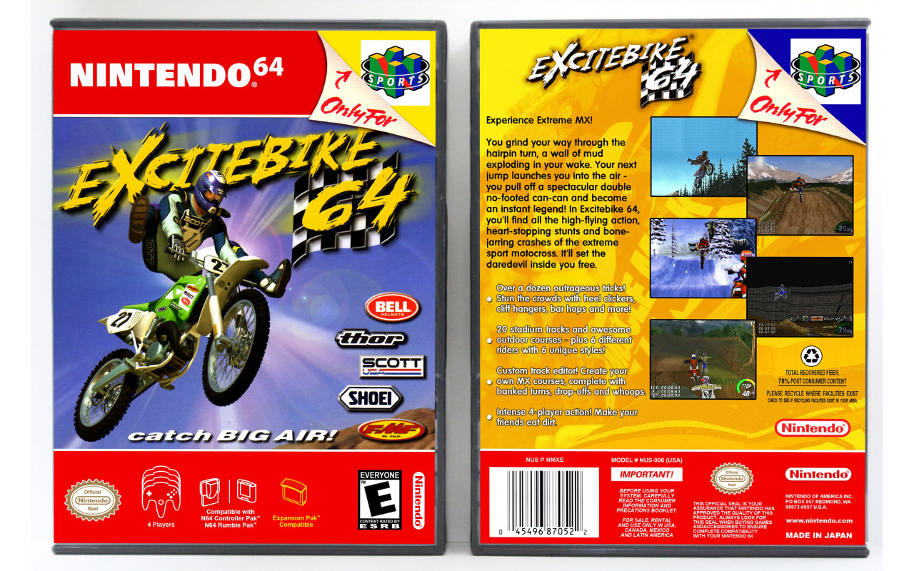 Gaming Relics - Nintendo 64 - Vertical Style - Excitebike 64
