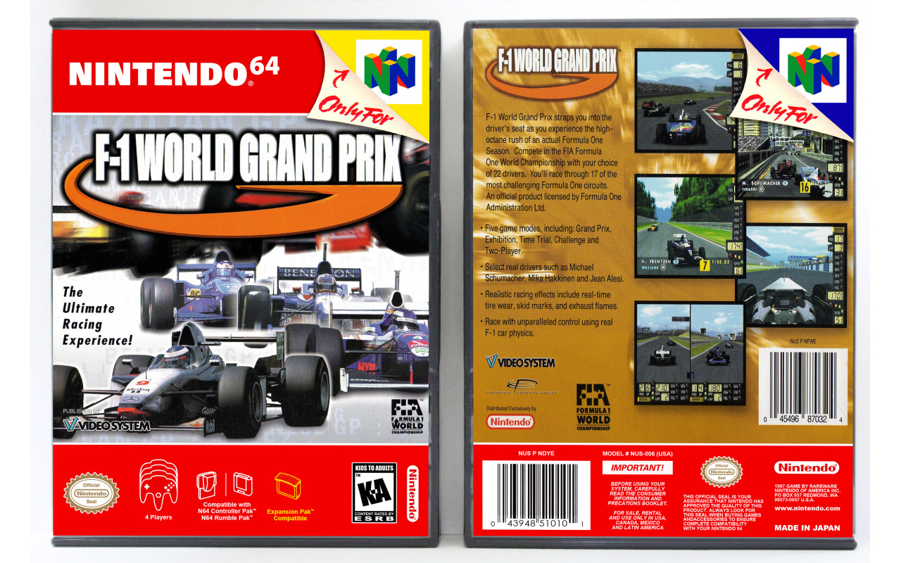 Gaming Relics - Nintendo 64 - Vertical Style - F-1 World Grand Prix