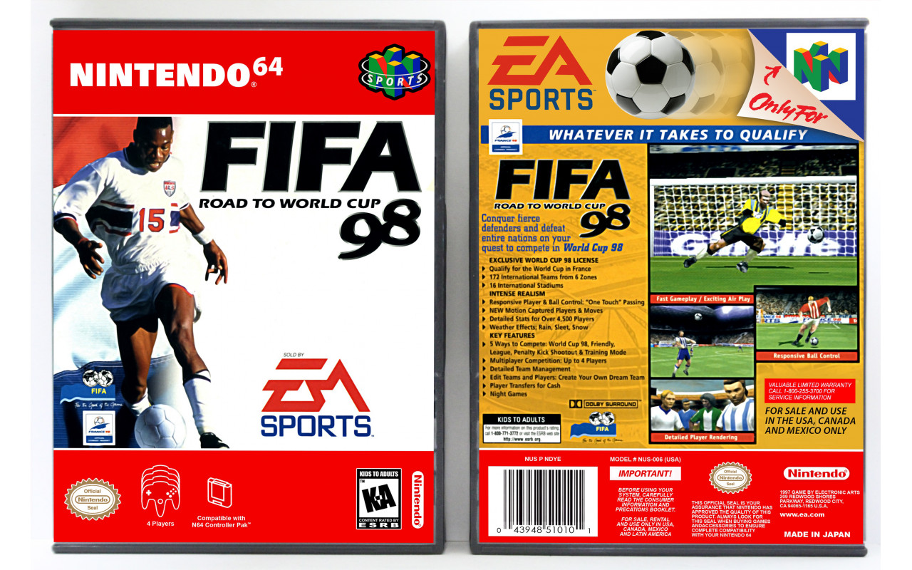 Gaming Relics - Nintendo 64 - Vertical Style - FIFA '98: Road to the ...