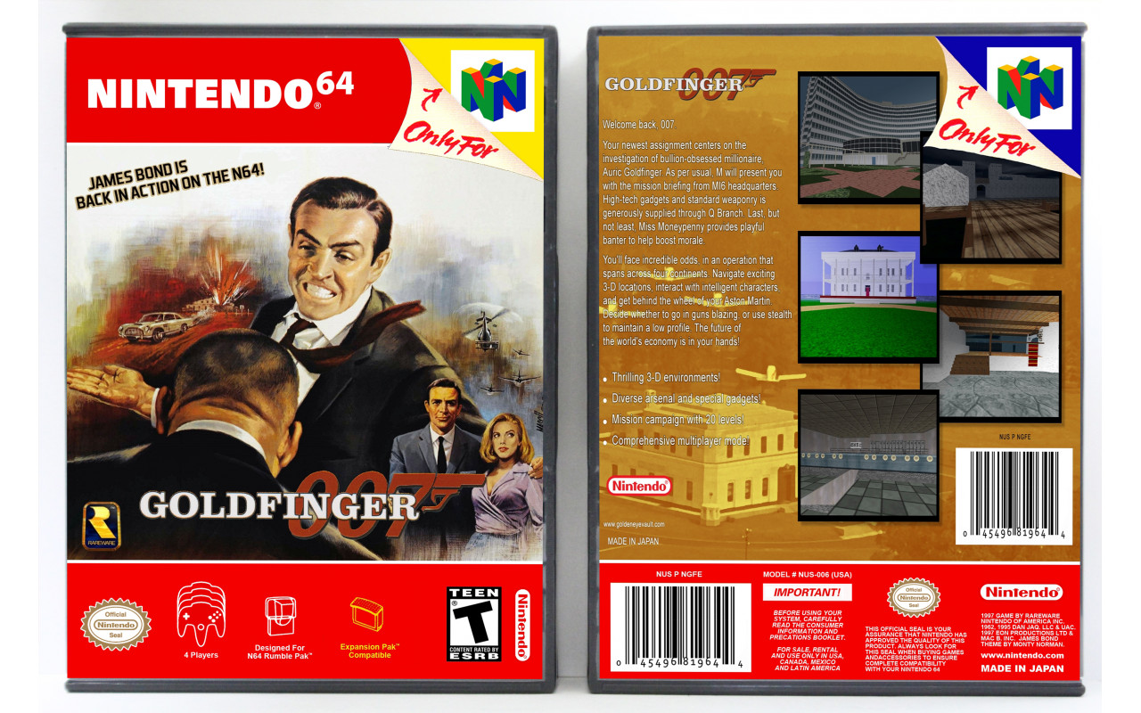 Gaming Relics - Nintendo 64 - Vertical Style - Goldfinger 007 ...