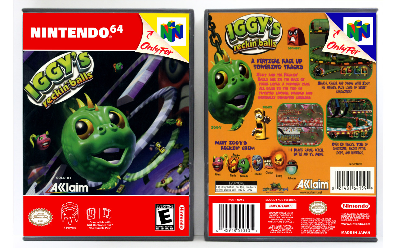 Gaming Relics - Nintendo 64 - Vertical Style - Iggy's Reckin' Balls