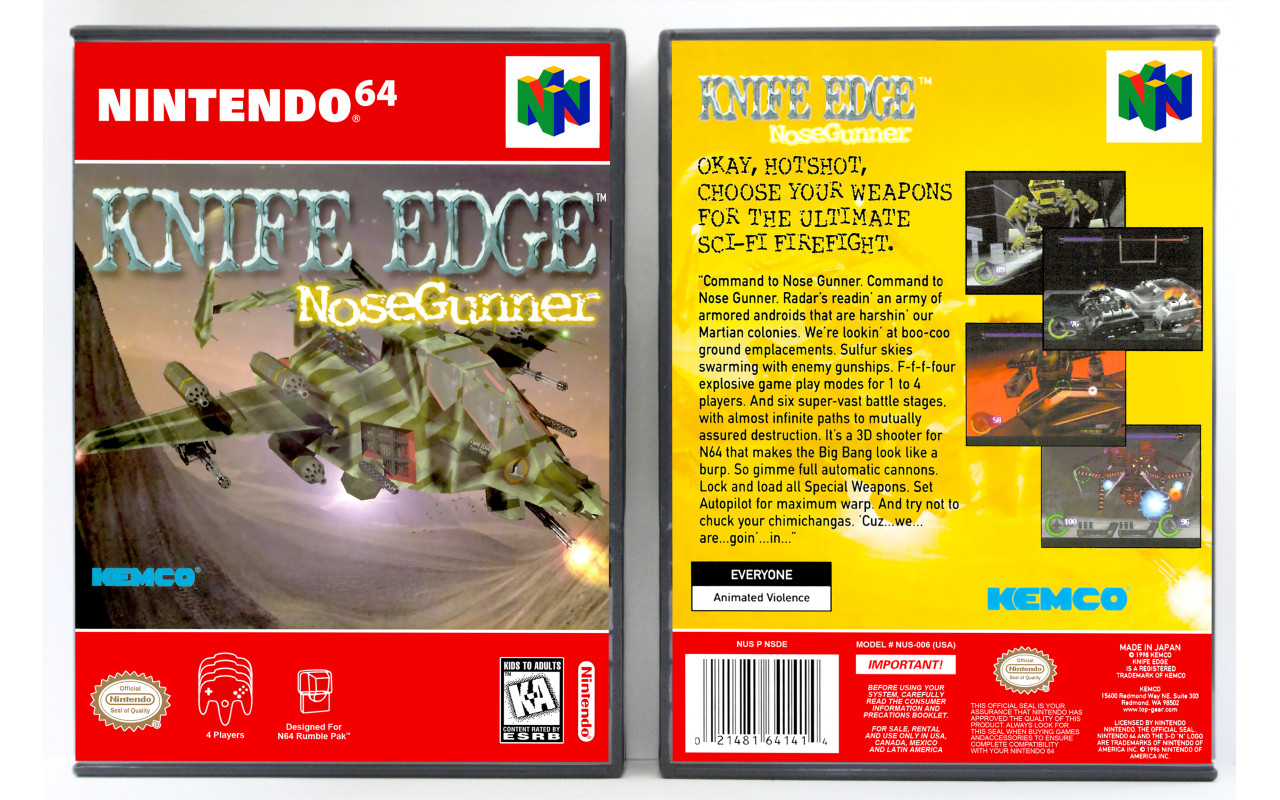 Gaming Relics - Nintendo 64 - Vertical Style - Knife Edge Nose Gunner