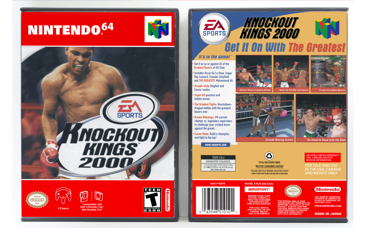 Gaming Relics - Nintendo 64 - Vertical Style - Knockout Kings 2000