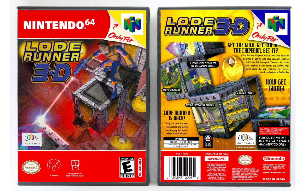Gaming Relics - Nintendo 64 - Vertical Style - Lode Runner 3D