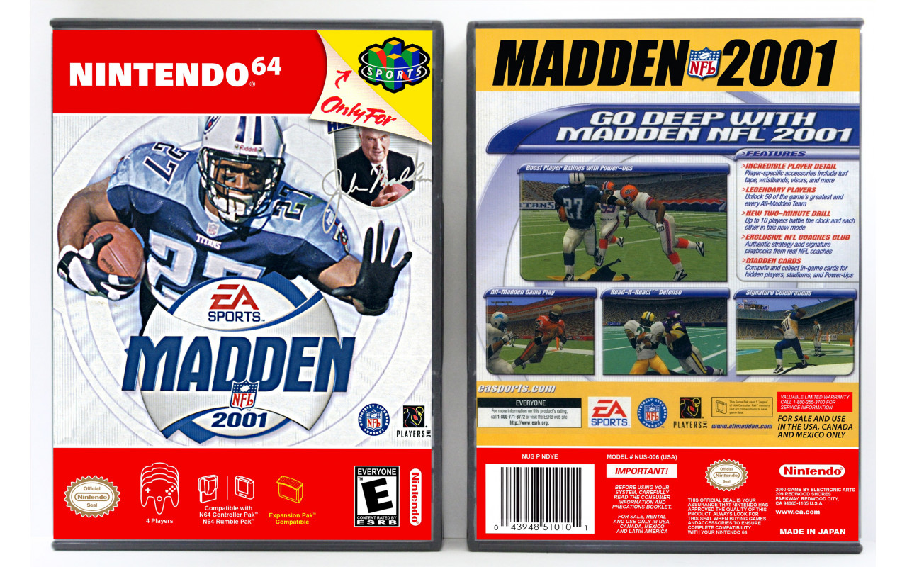 Gaming Relics - Nintendo 64 - Vertical Style - Madden 2001