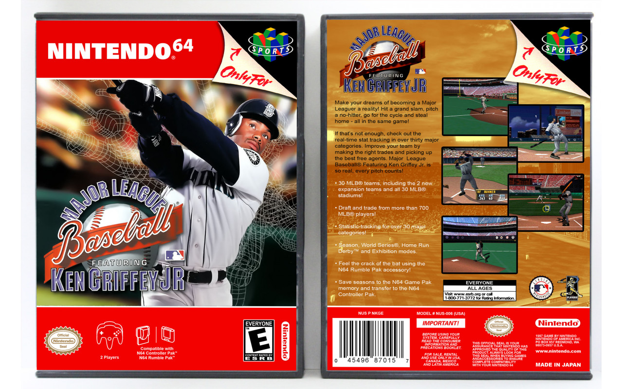 Gaming Relics - Nintendo 64 - Vertical Style - Major League Baseball ...