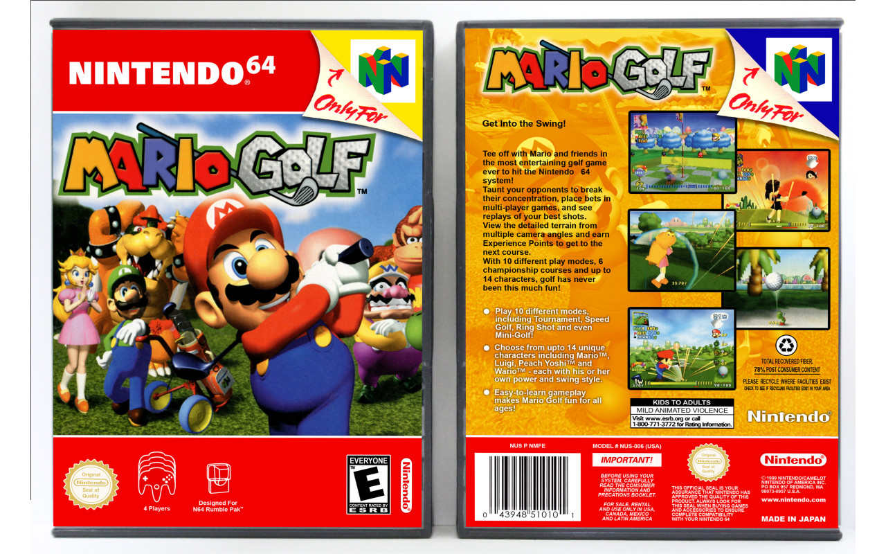 Gaming Relics - Nintendo 64 - Vertical Style - Mario Golf
