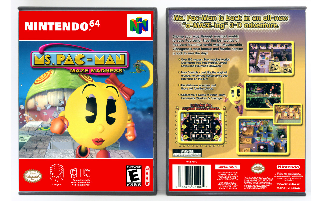 Gaming Relics - Nintendo 64 - Vertical Style - Ms. Pac-Man Maze Madness