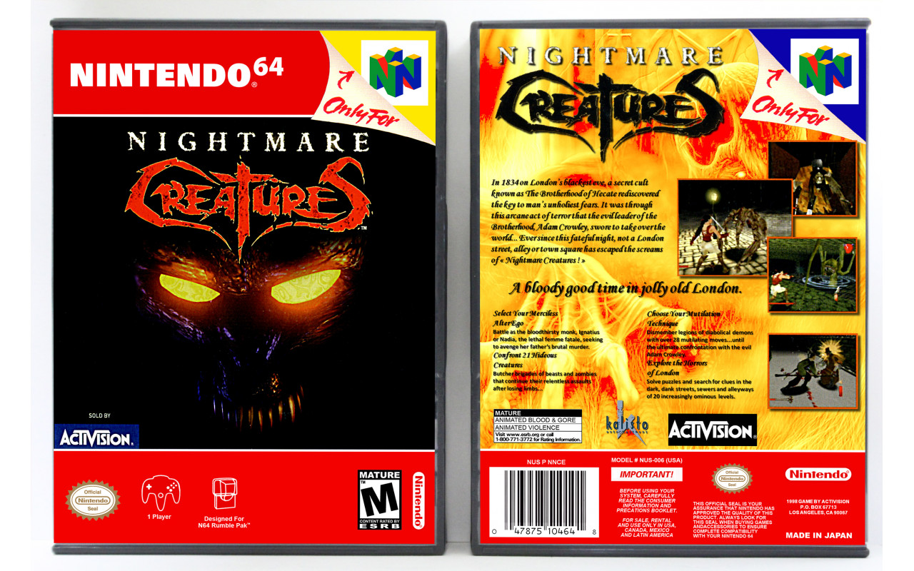 Gaming Relics - Nintendo 64 - Vertical Style - Nightmare Creatures