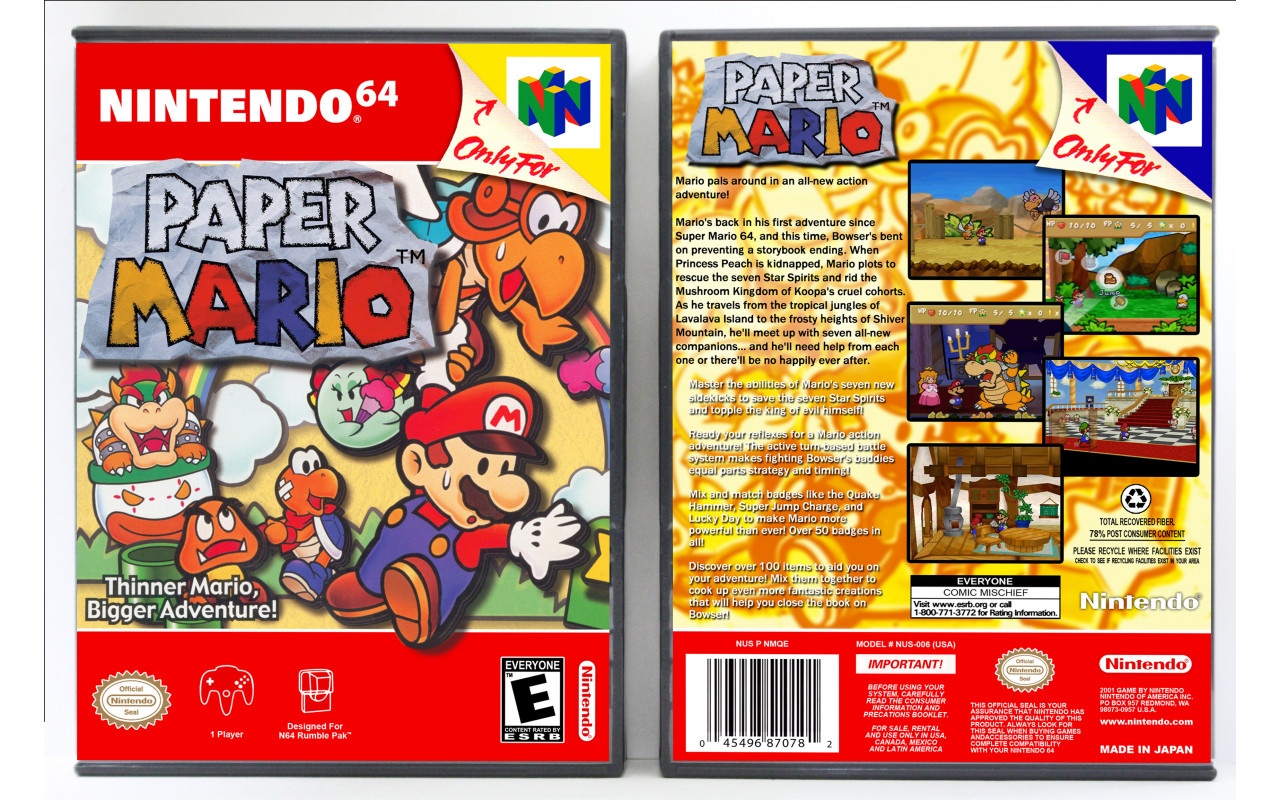 Gaming Relics - Nintendo 64 - Vertical Style - Paper Mario