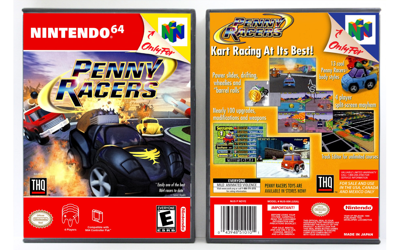 Gaming Relics - Nintendo 64 - Vertical Style - Penny Racers