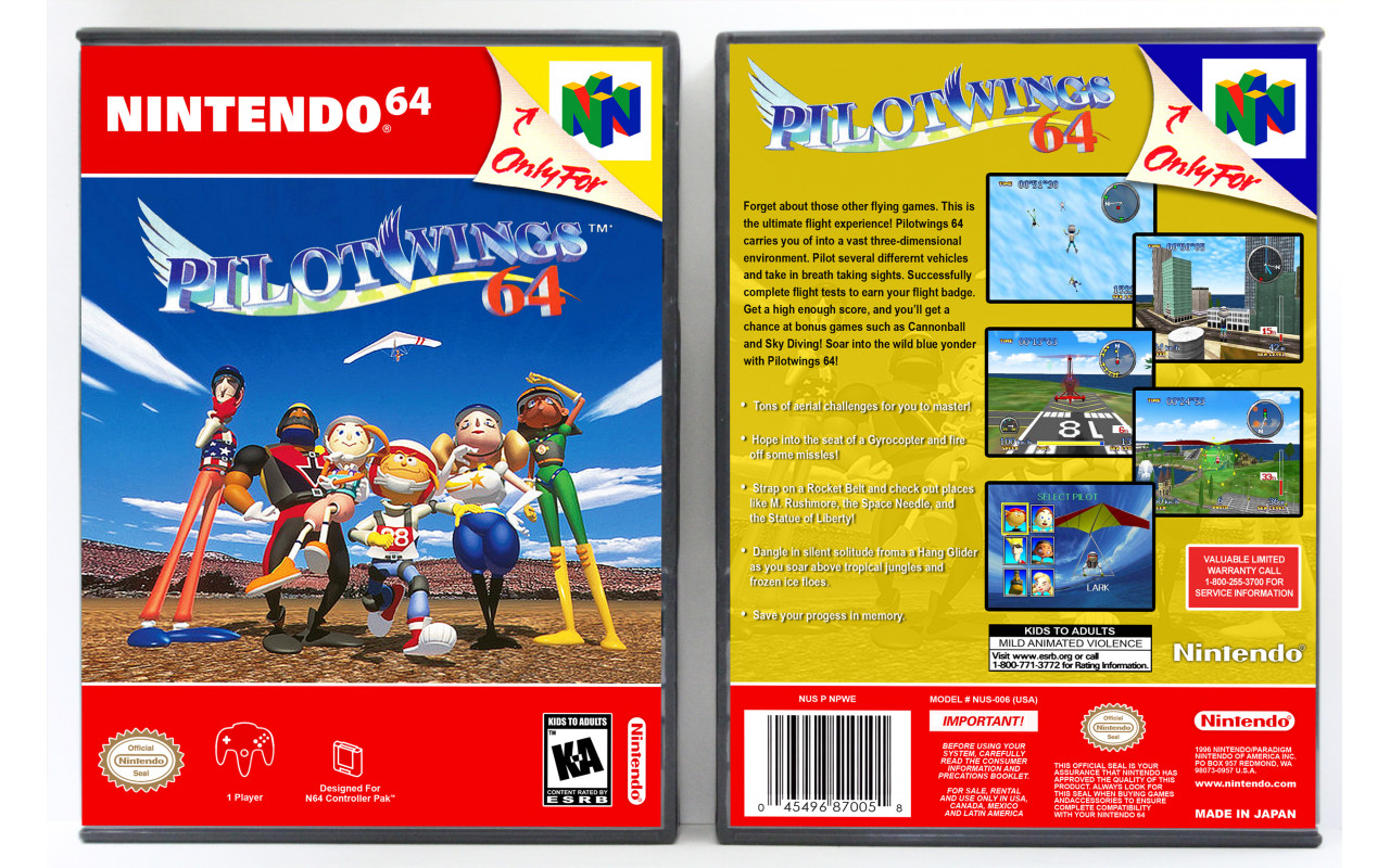 Gaming Relics - Nintendo 64 - Vertical Style - Pilotwings 64