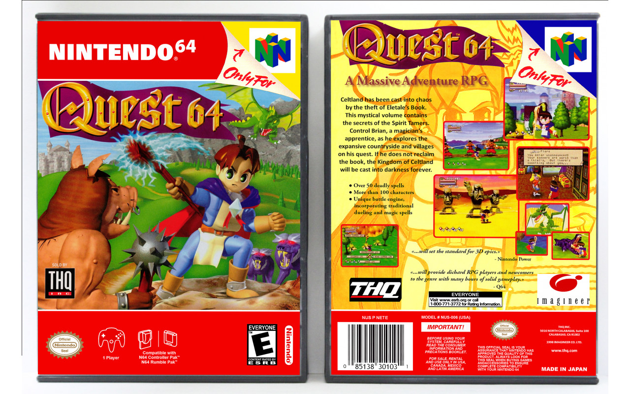 Gaming Relics - Nintendo 64 - Vertical Style - Quest 64