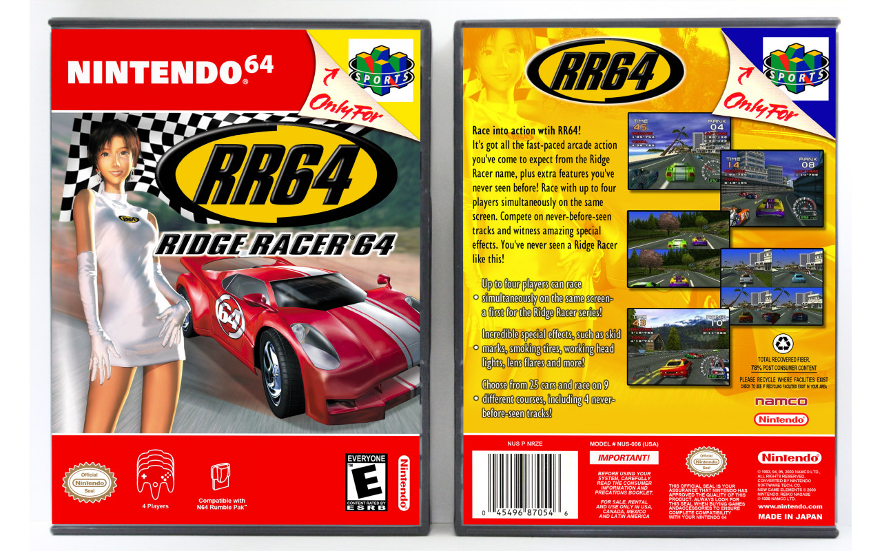 Gaming Relics - Nintendo 64 - Vertical Style - RR64: Ridge Racer 64