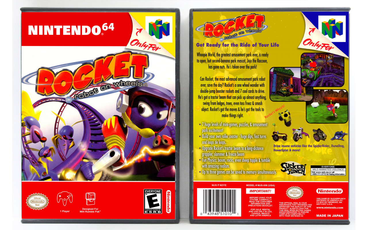 Gaming Relics - Nintendo 64 - Vertical Style - Rocket: Robot on Wheels