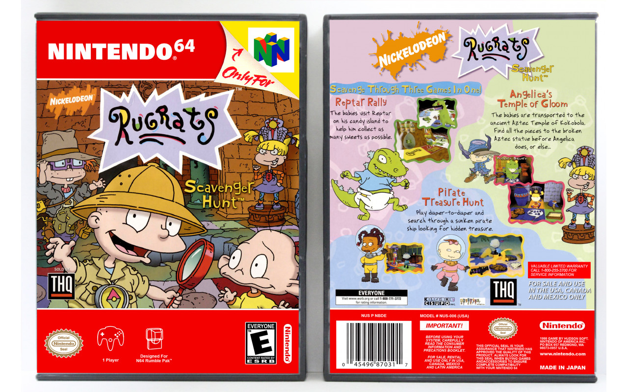 Gaming Relics - Nintendo 64 - Vertical Style - Rugrats Scavenger Hunt