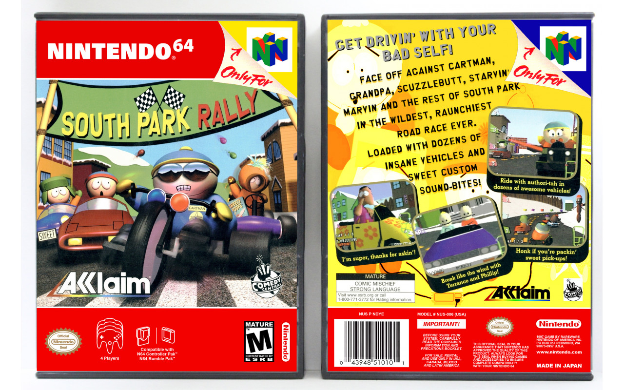 Gaming Relics - Nintendo 64 - Vertical Style - South Park Rally