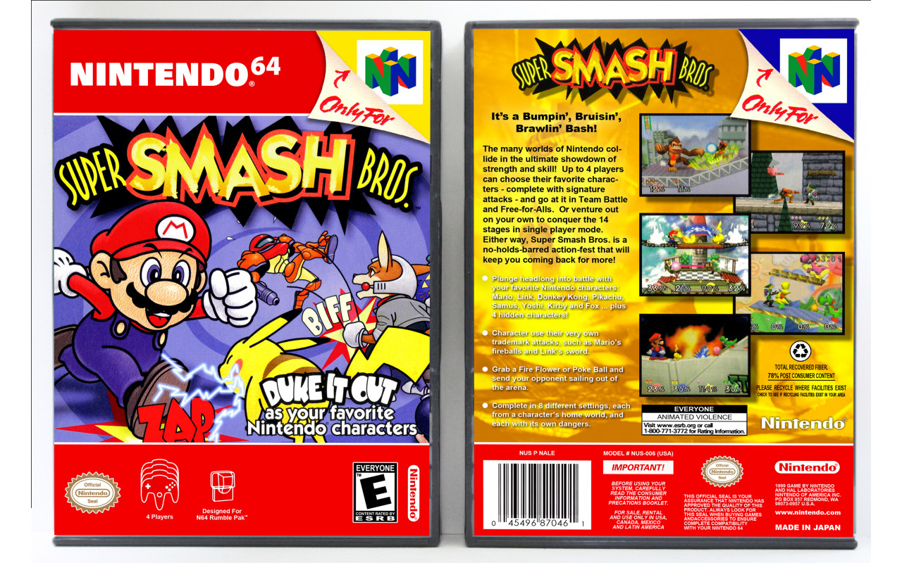 Gaming Relics - Nintendo 64 - Vertical Style - Super Smash Bros.