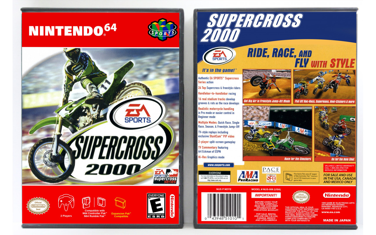 Gaming Relics - Nintendo 64 - Vertical Style - SuperCross 2000